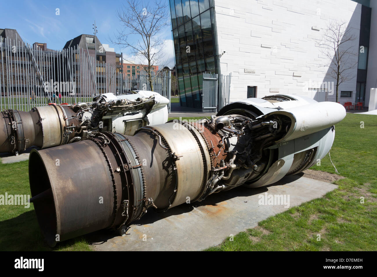 An art installation at MIMA by Richard Hiorms EC-135c aircraft engines ...
