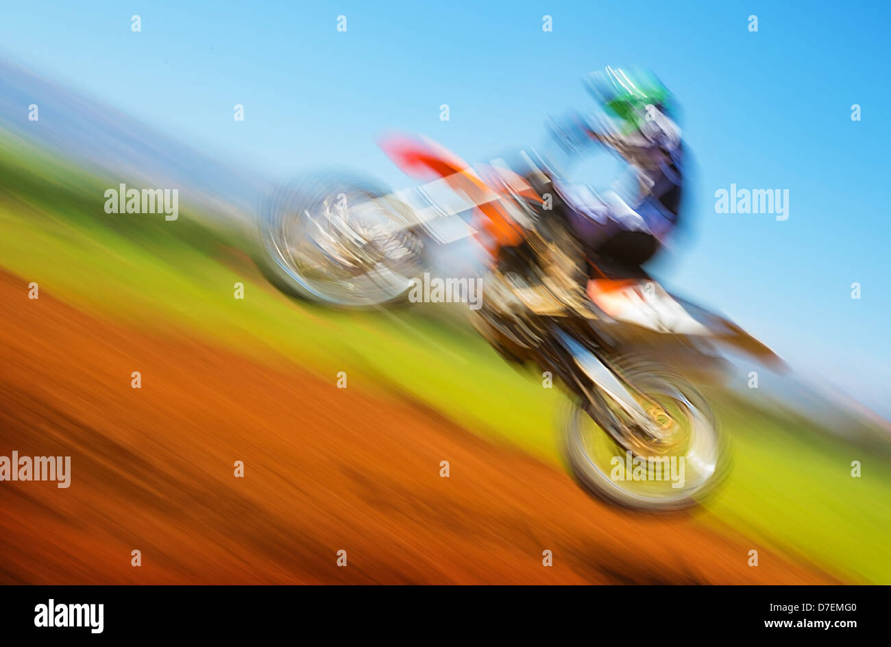 Blurred image of biker on championship, active lifestyle, extreme sport ...