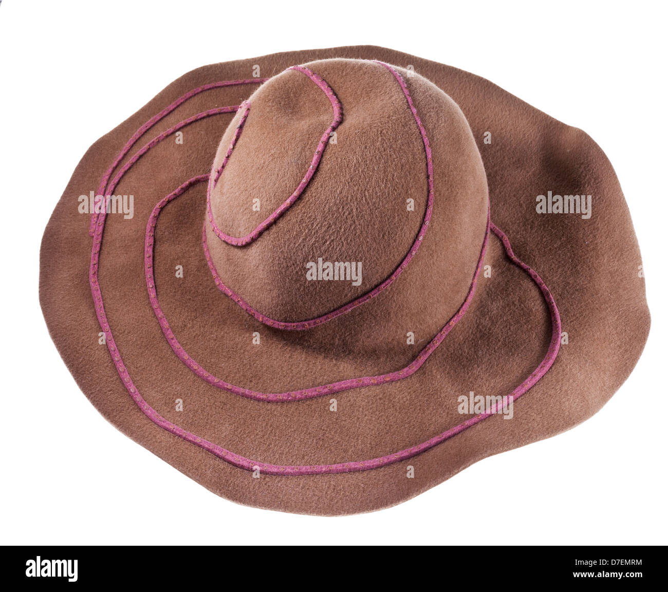 broad brim felt hat isolated on white background Stock Photo - Alamy