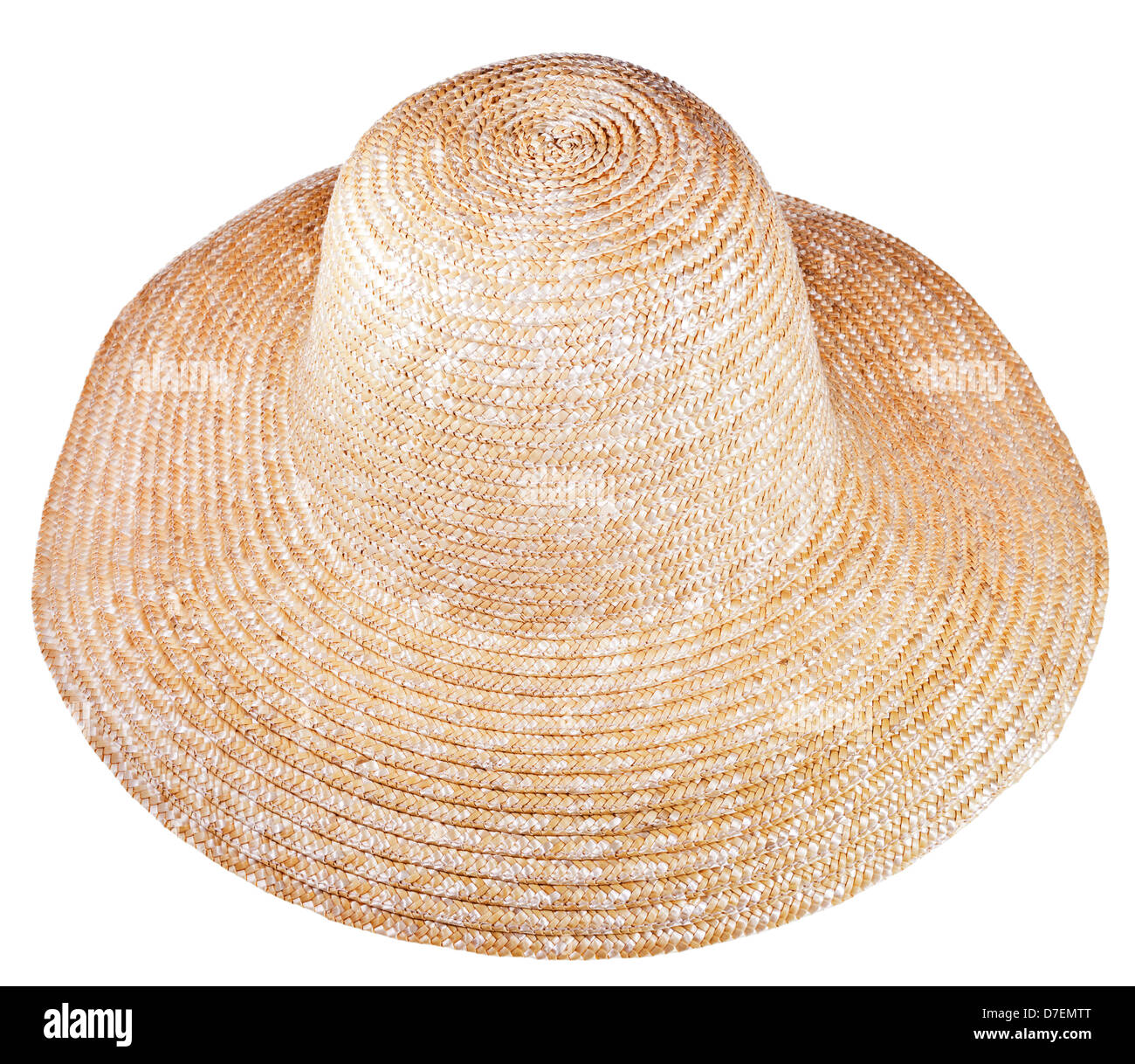 country straw broad brim hat isolated on white background Stock Photo ...