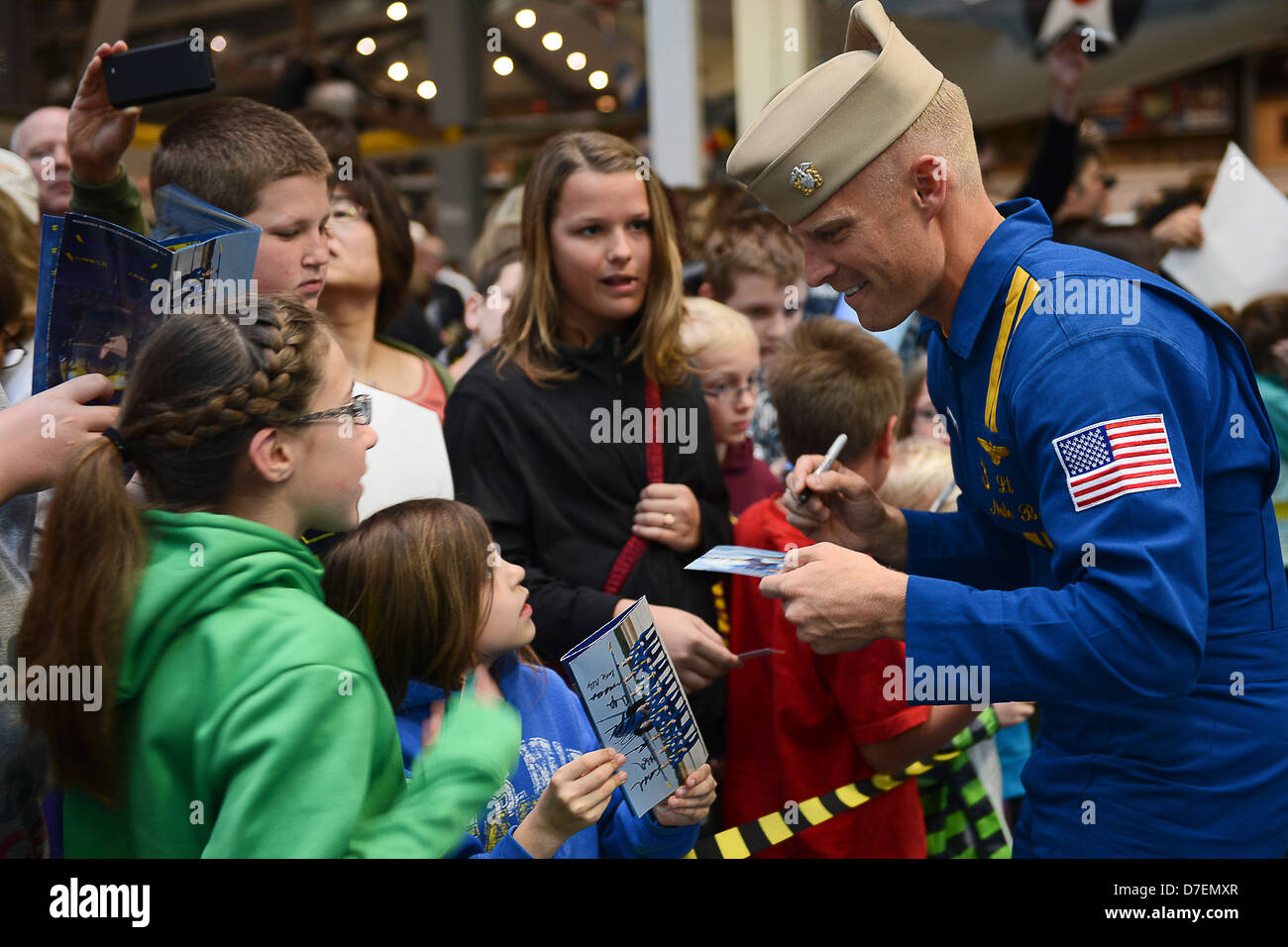 Blue Angels sign autographs Stock Photo - Alamy