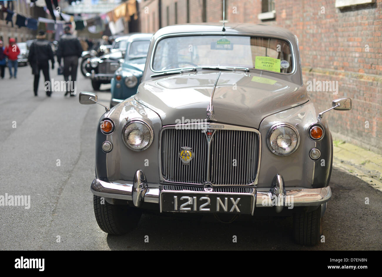 Classic Rover P4 car and others in a period setting at Chatham Dockyard ...