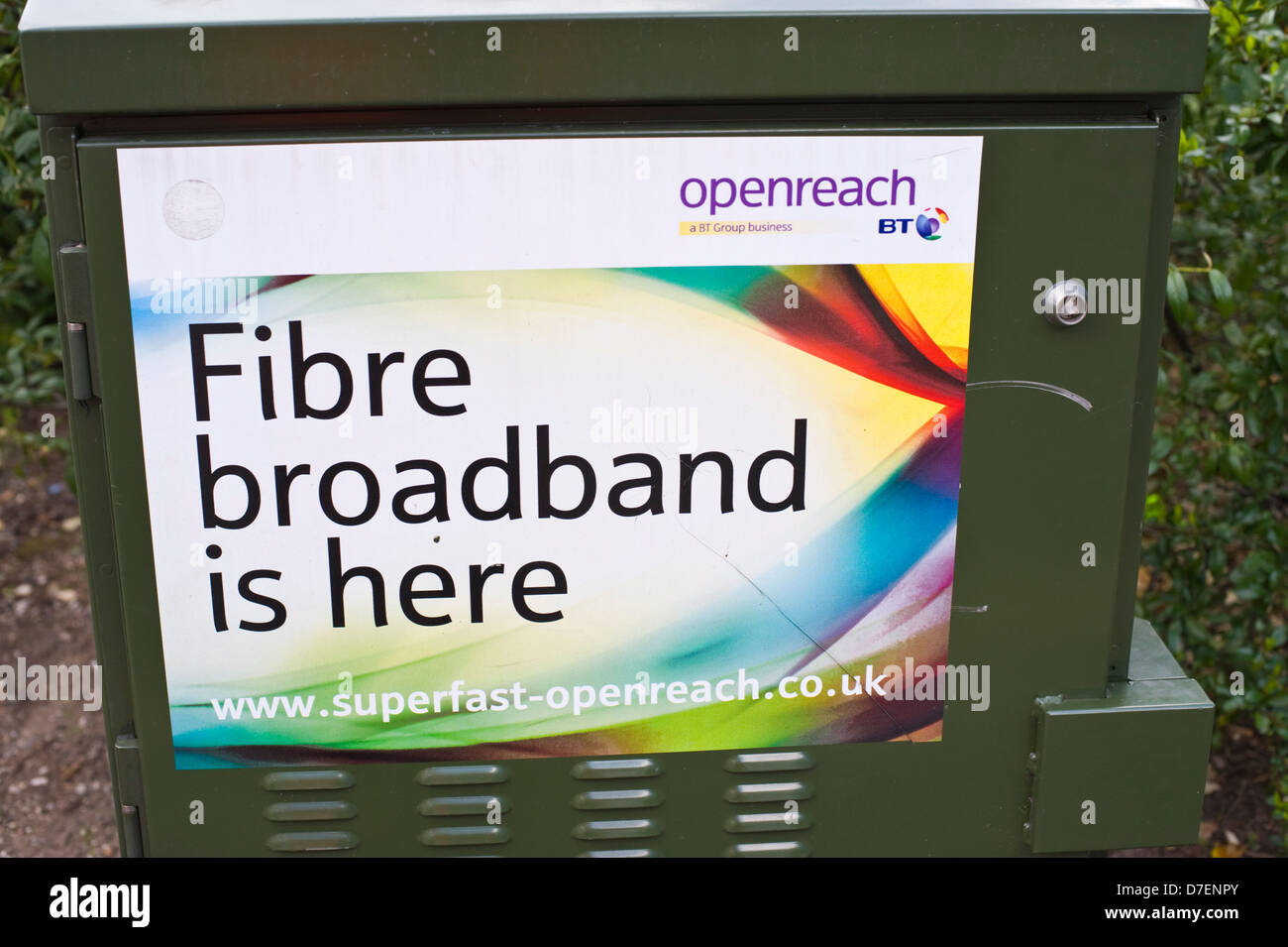 BT Openreach fibre broadband roadside green cabinet in Exeter Devon ...