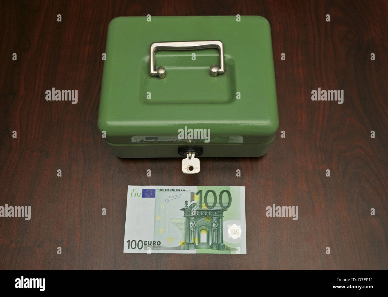 cash metal box and 100 euro Stock Photo - Alamy