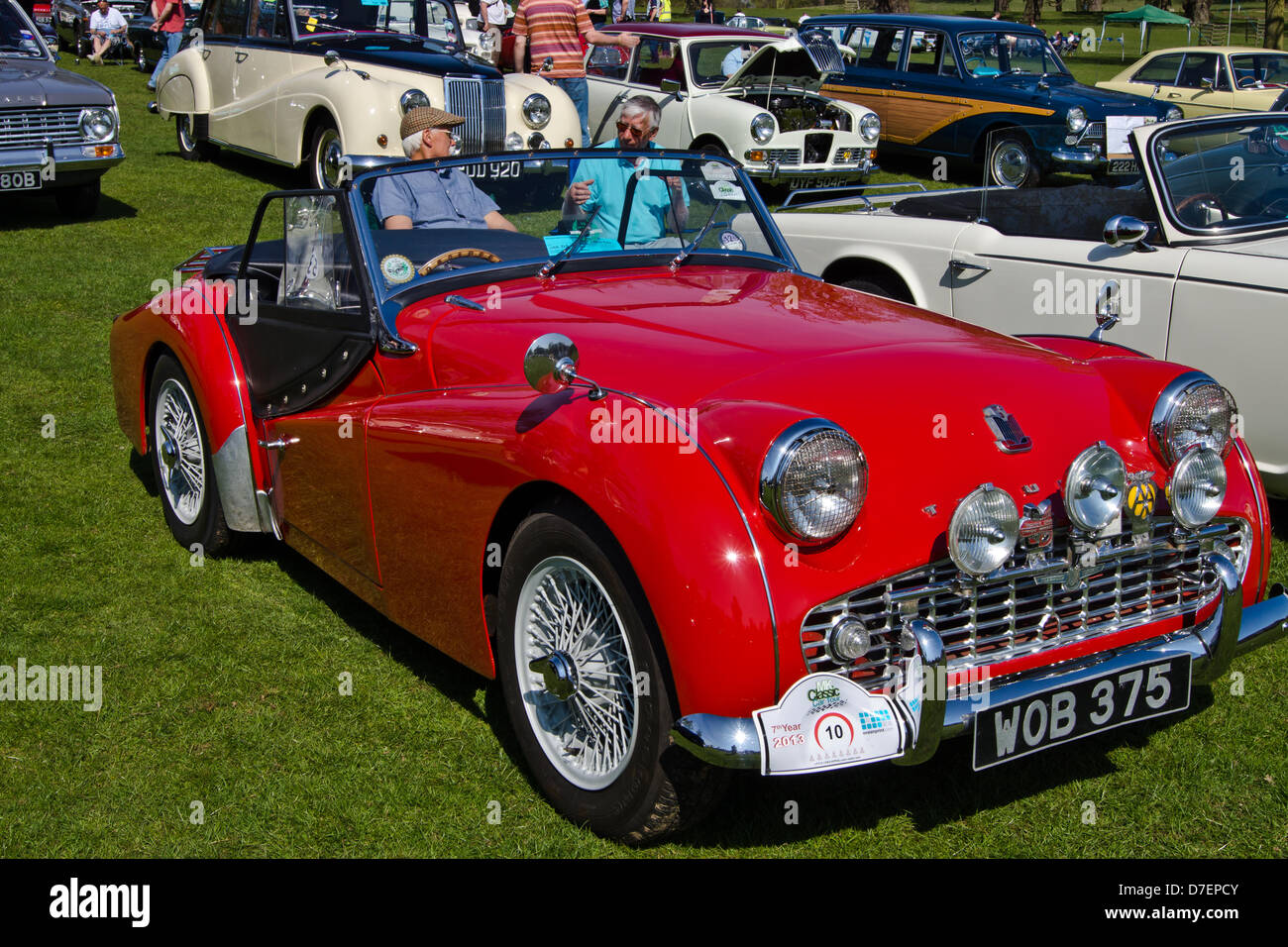 Triumph TR3 red classic sports car Stock Photo - Alamy