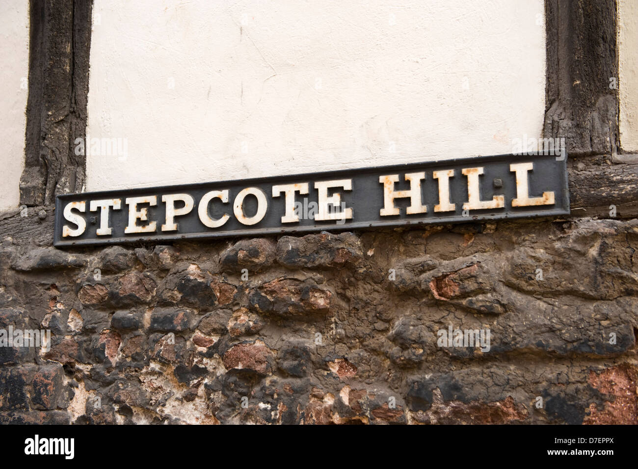 street sign for Stepcote Hill in Exeter Devon England UK Stock Photo ...