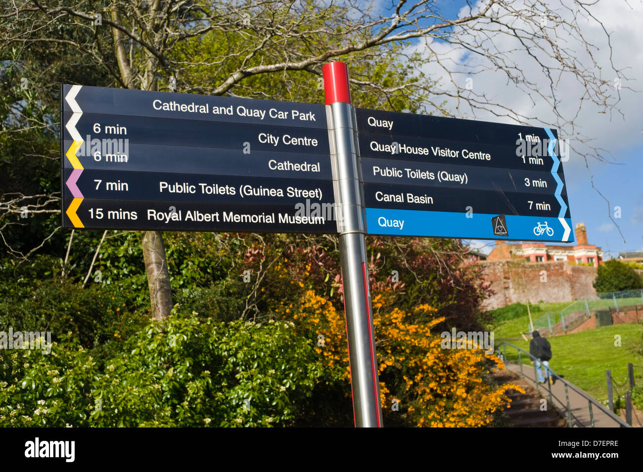 Tourist signs in Exeter Devon England UK Stock Photo - Alamy