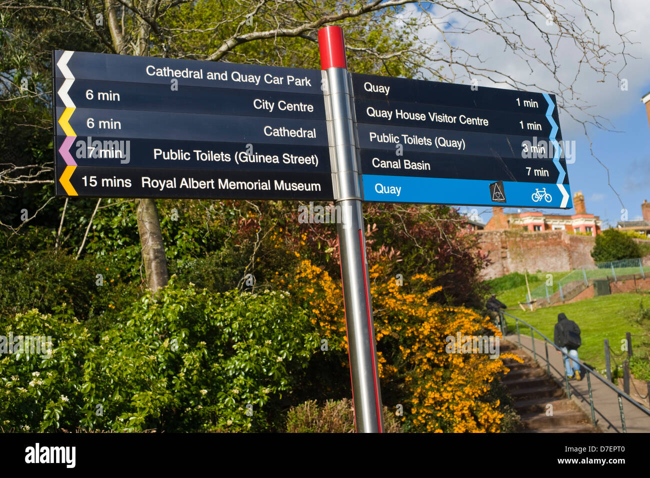 Tourist signs in Exeter Devon England UK Stock Photo - Alamy