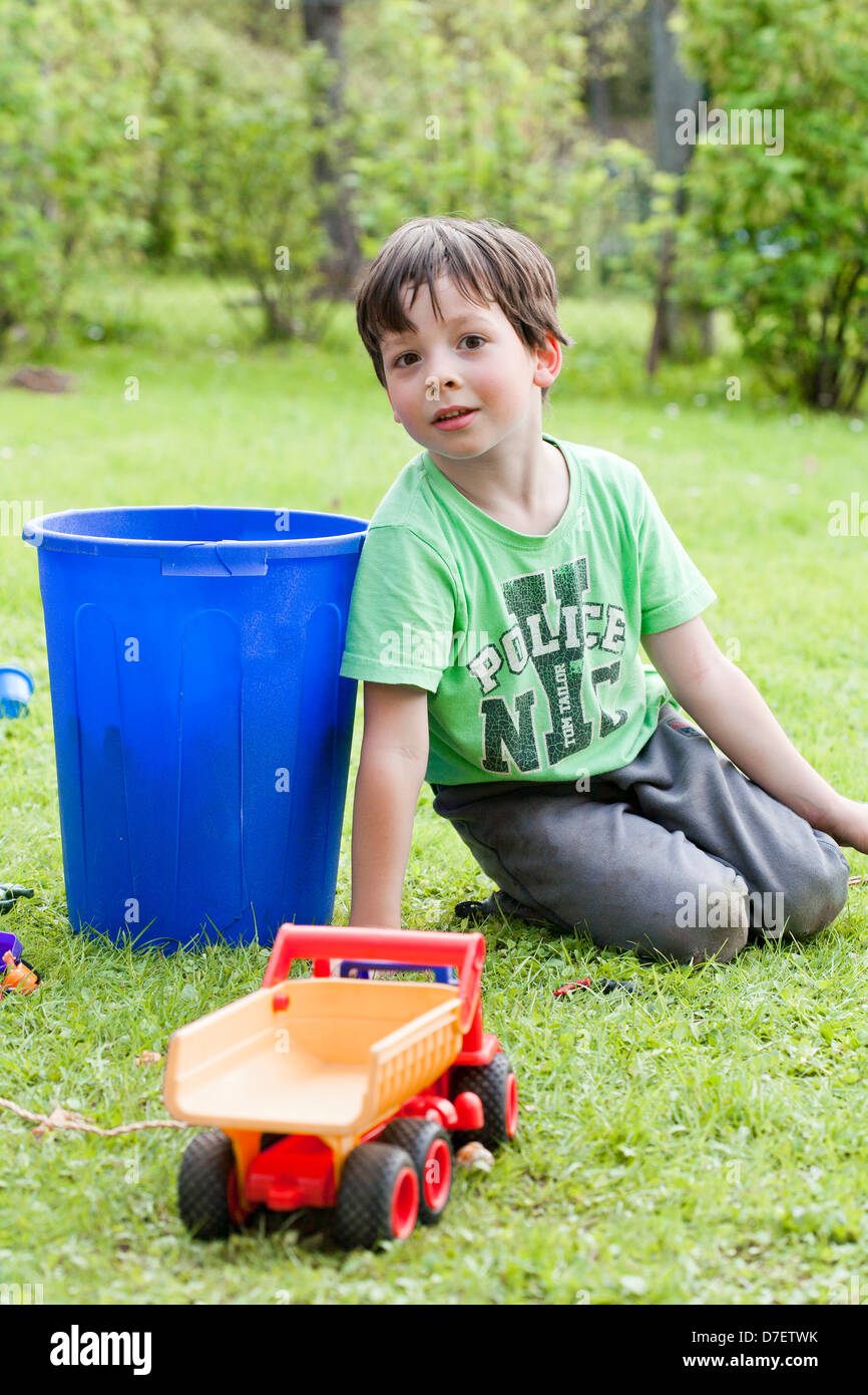 Portrait of a boy playing outdoor Stock Photo - Alamy