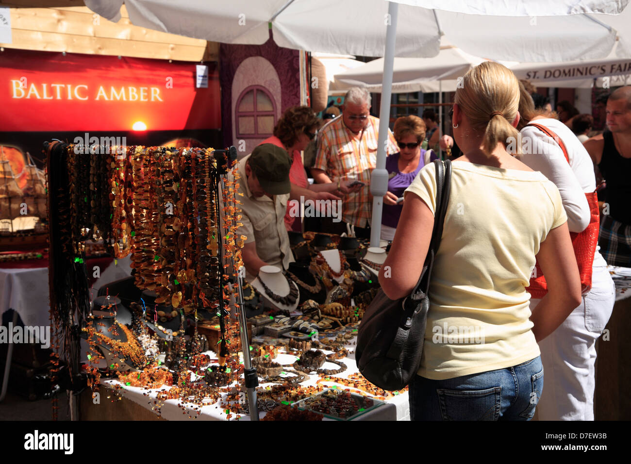 Gdansk, amber on sale, Poland Stock Photo - Alamy