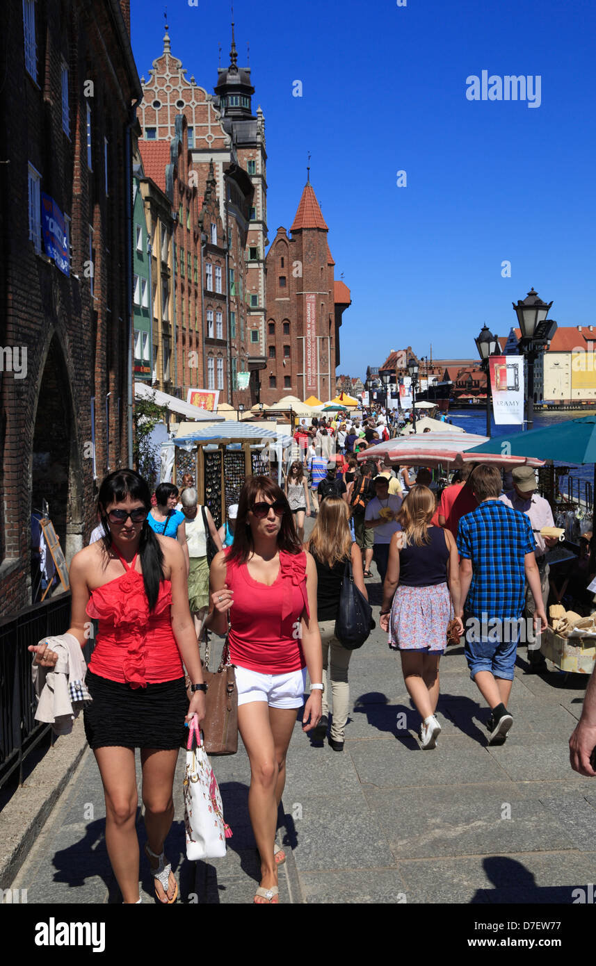 Gdansk, Promenade at river Motlawa, Poland Stock Photo - Alamy