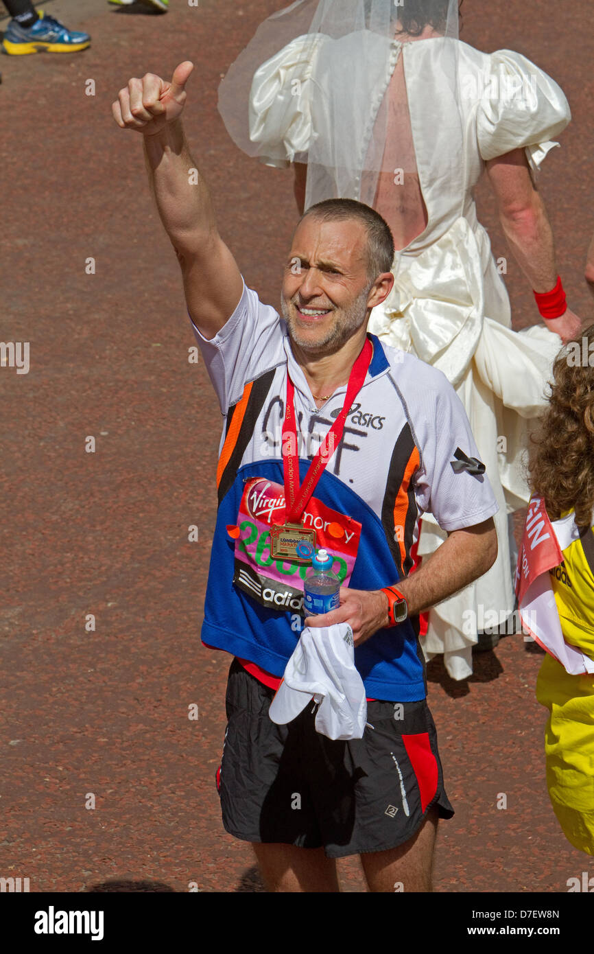 Michel Roux Jr finishing the London Marathon 2013 Stock Photo - Alamy
