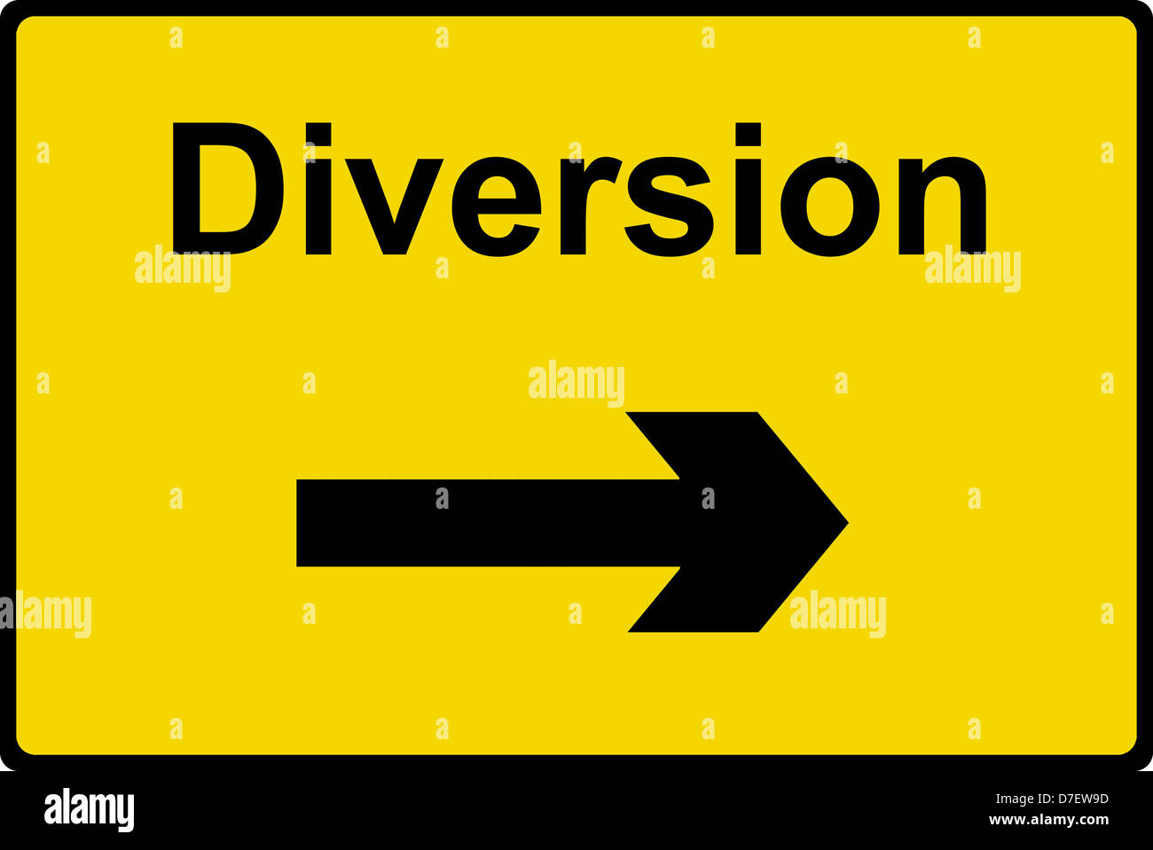 Diversion sign for traffic that that has been diverted from a closed ...