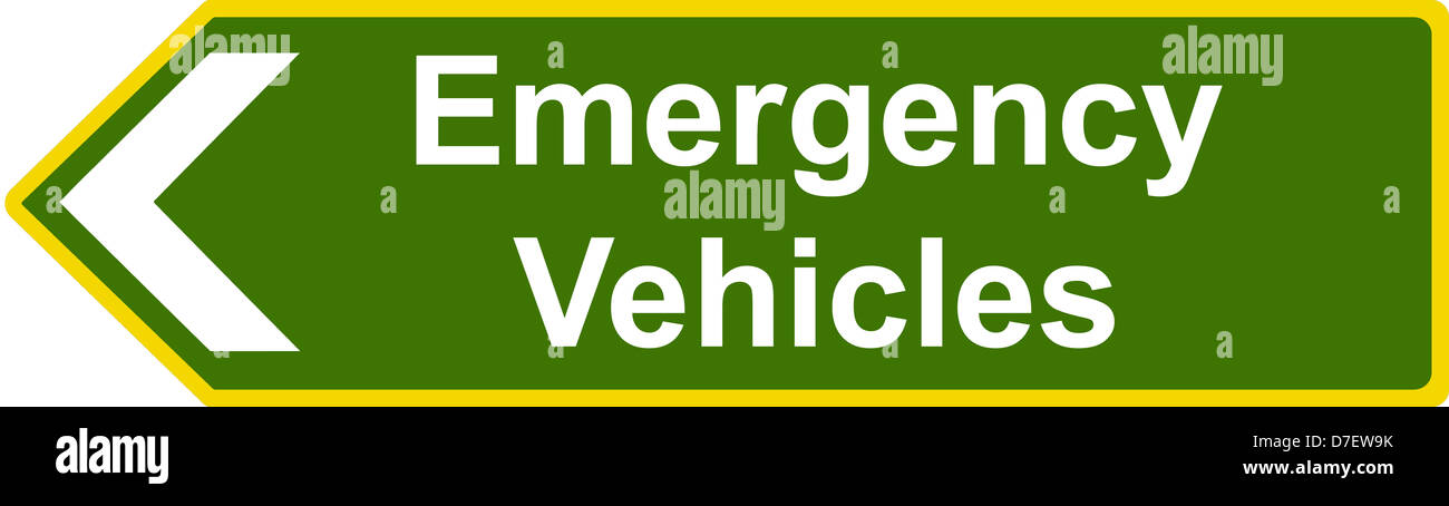 Emergency vehicles only allowed this way sign Stock Photo - Alamy