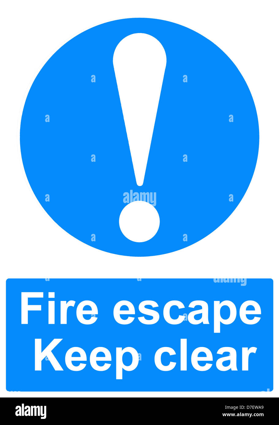 Fire escape keep clear of obstructions sign Stock Photo - Alamy