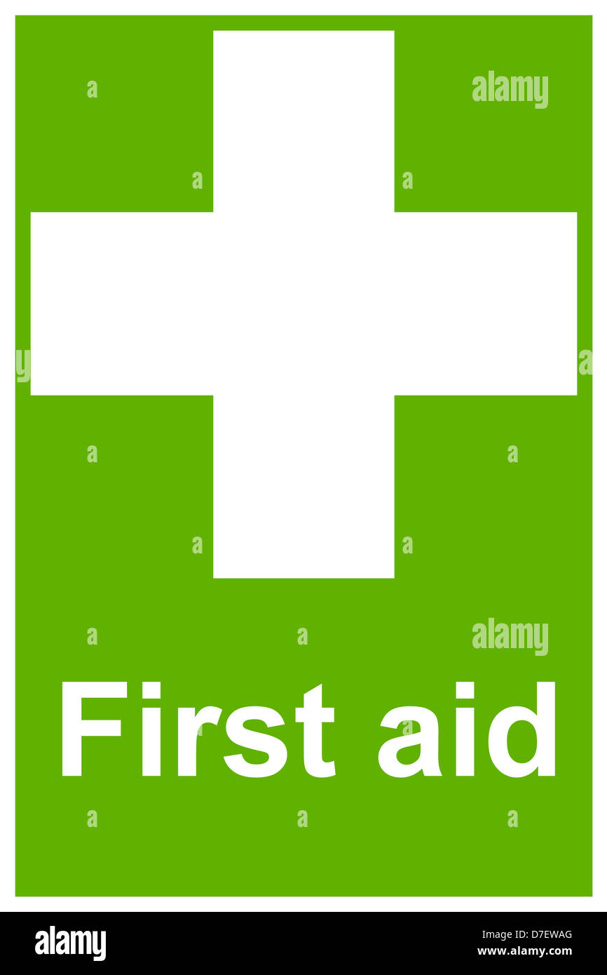 First aid sign where the First aid box is positioned for use in the ...