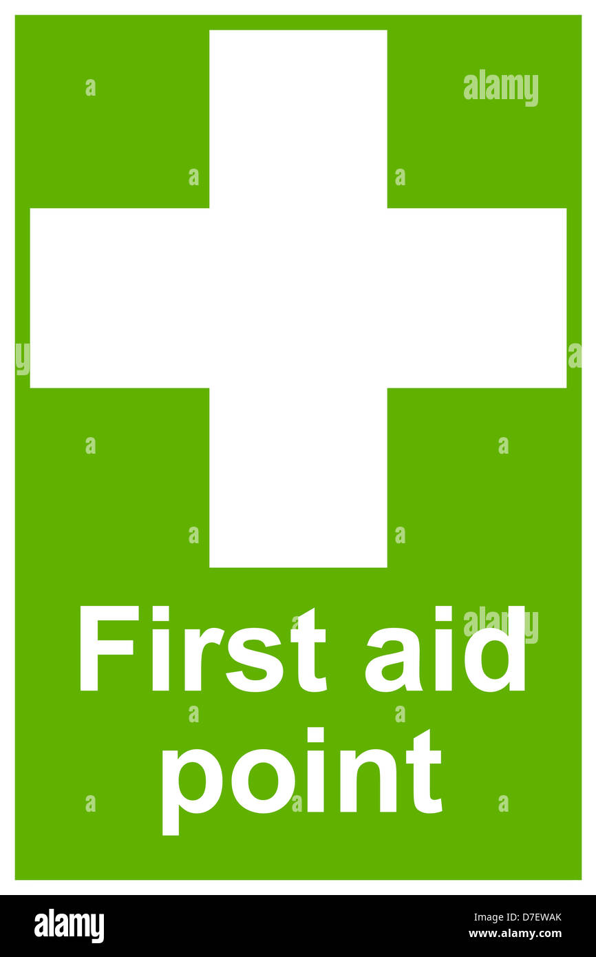 First aid point sign where the First aid box is positioned for use in ...