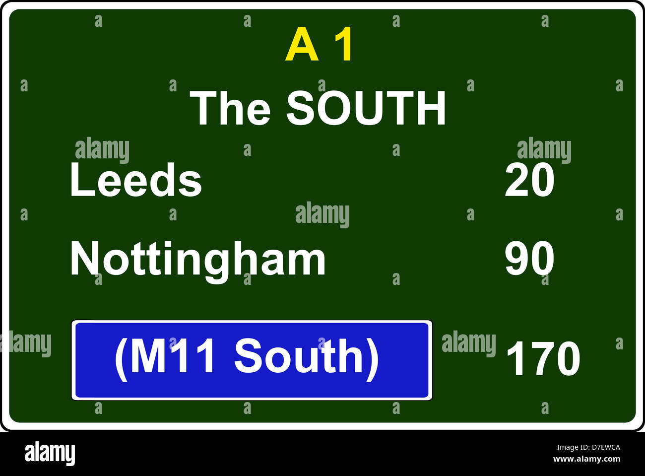 Primary route confirmation road sign Stock Photo - Alamy