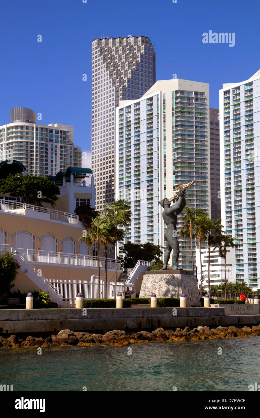 Miami Florida,Biscayne Bay,city skyline,downtown,water,skyscrapers,high ...