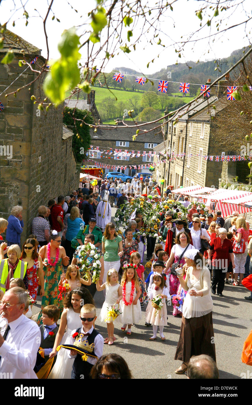 Part of the village carnival Parade at Ashover, Derbyshire, England, UK ...