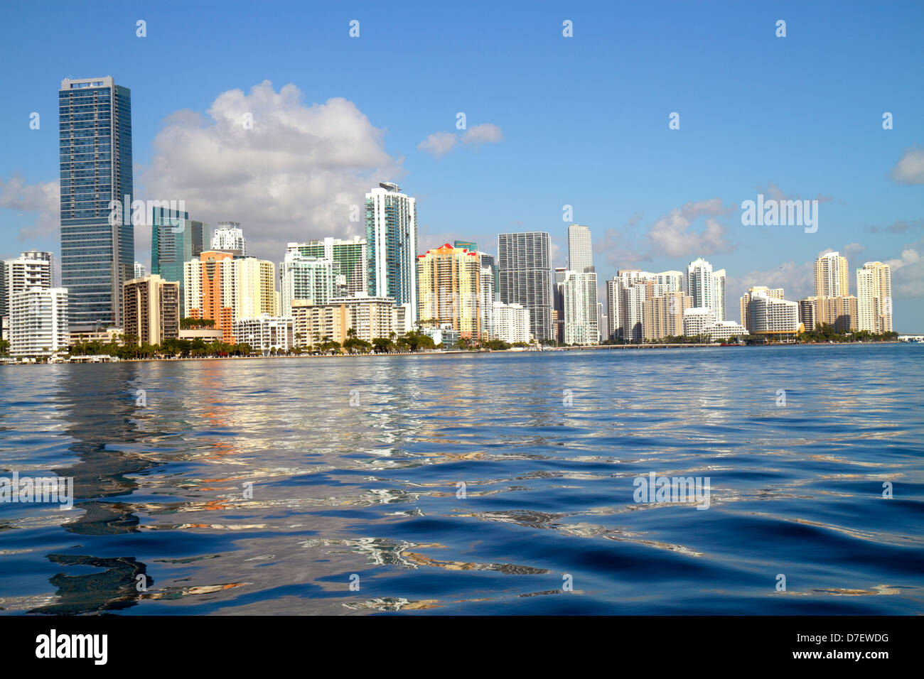 Miami Florida,Biscayne Bay,city skyline,Brickell,downtown,water ...
