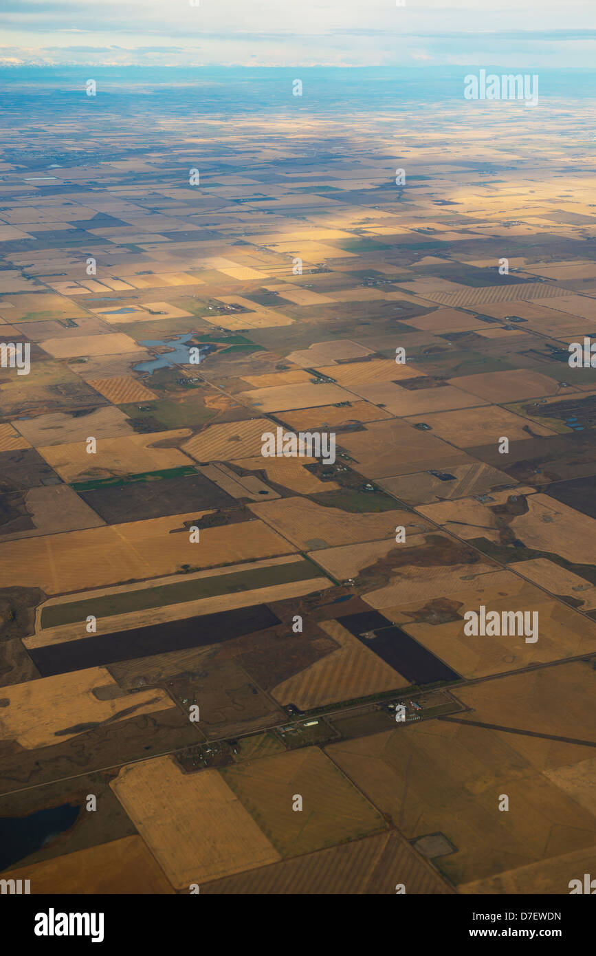 Aerial view of the farmland;Edmonton alberta canada Stock Photo - Alamy