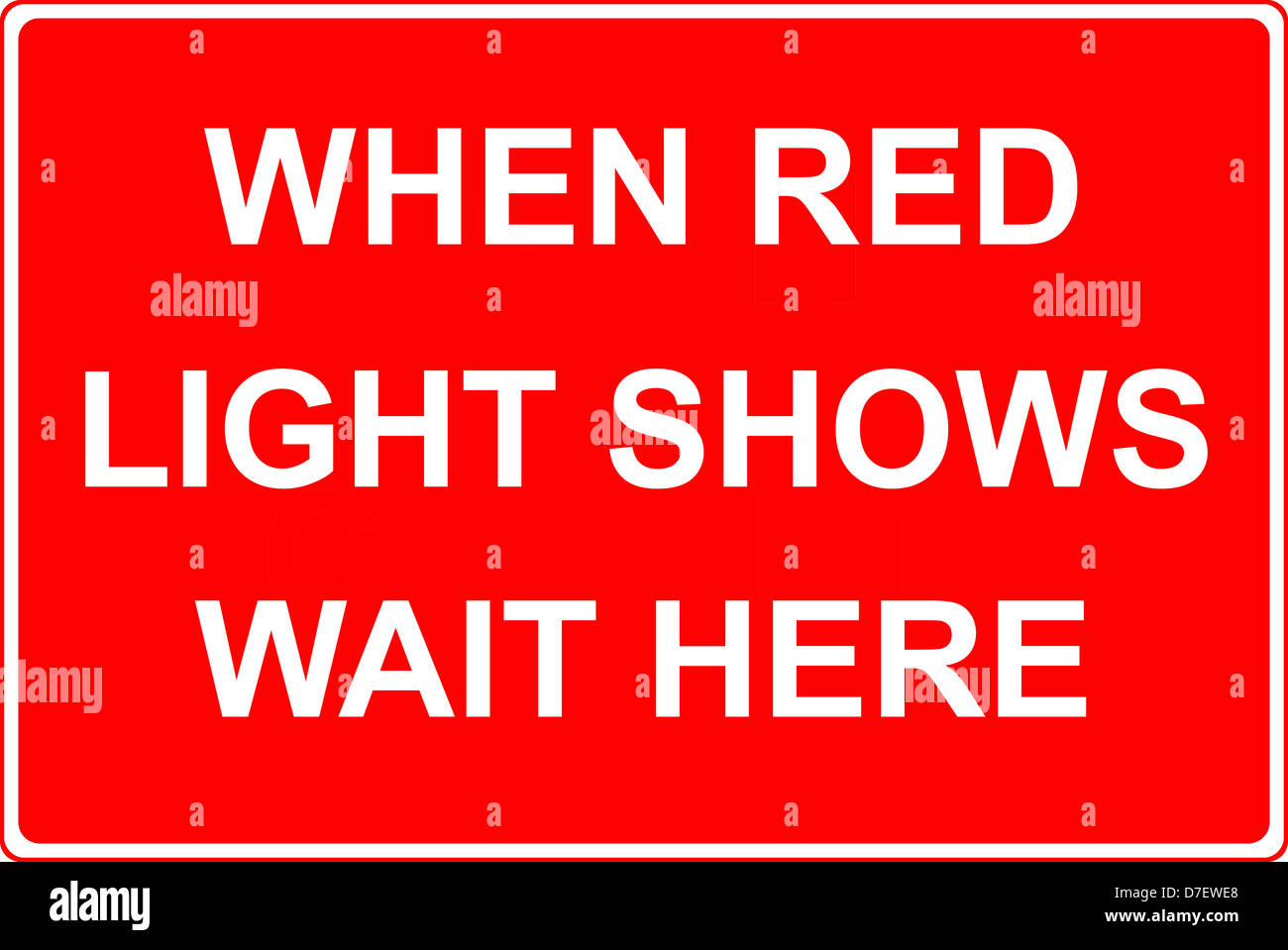 When the temporary traffic red traffic light shows wait here road sign ...
