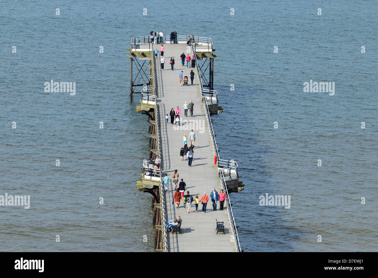 Saltburn`s Victorian pier. View from top promenade.Saltburn by the Sea ...