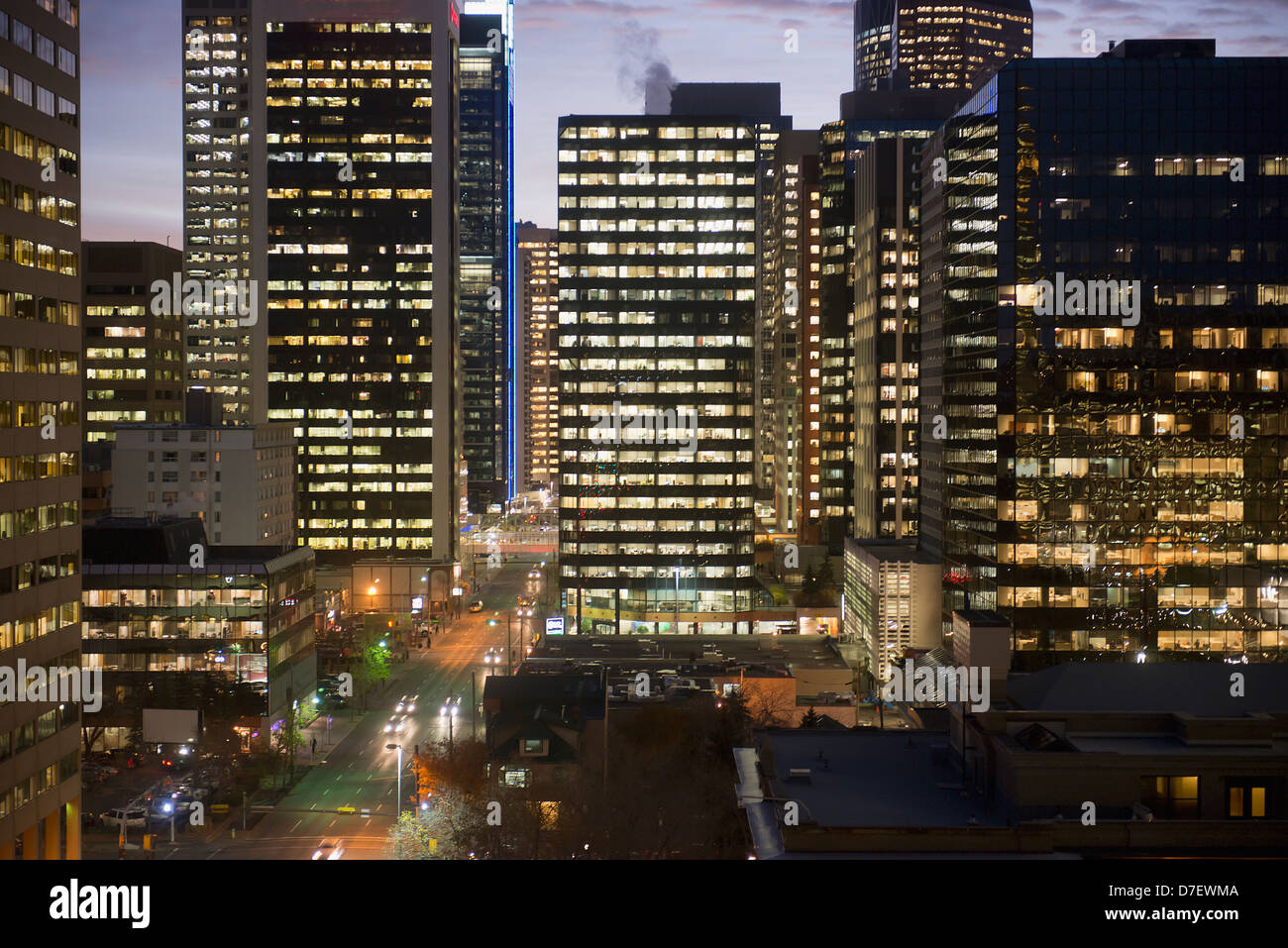Calgary downtown night sky hi-res stock photography and images - Alamy
