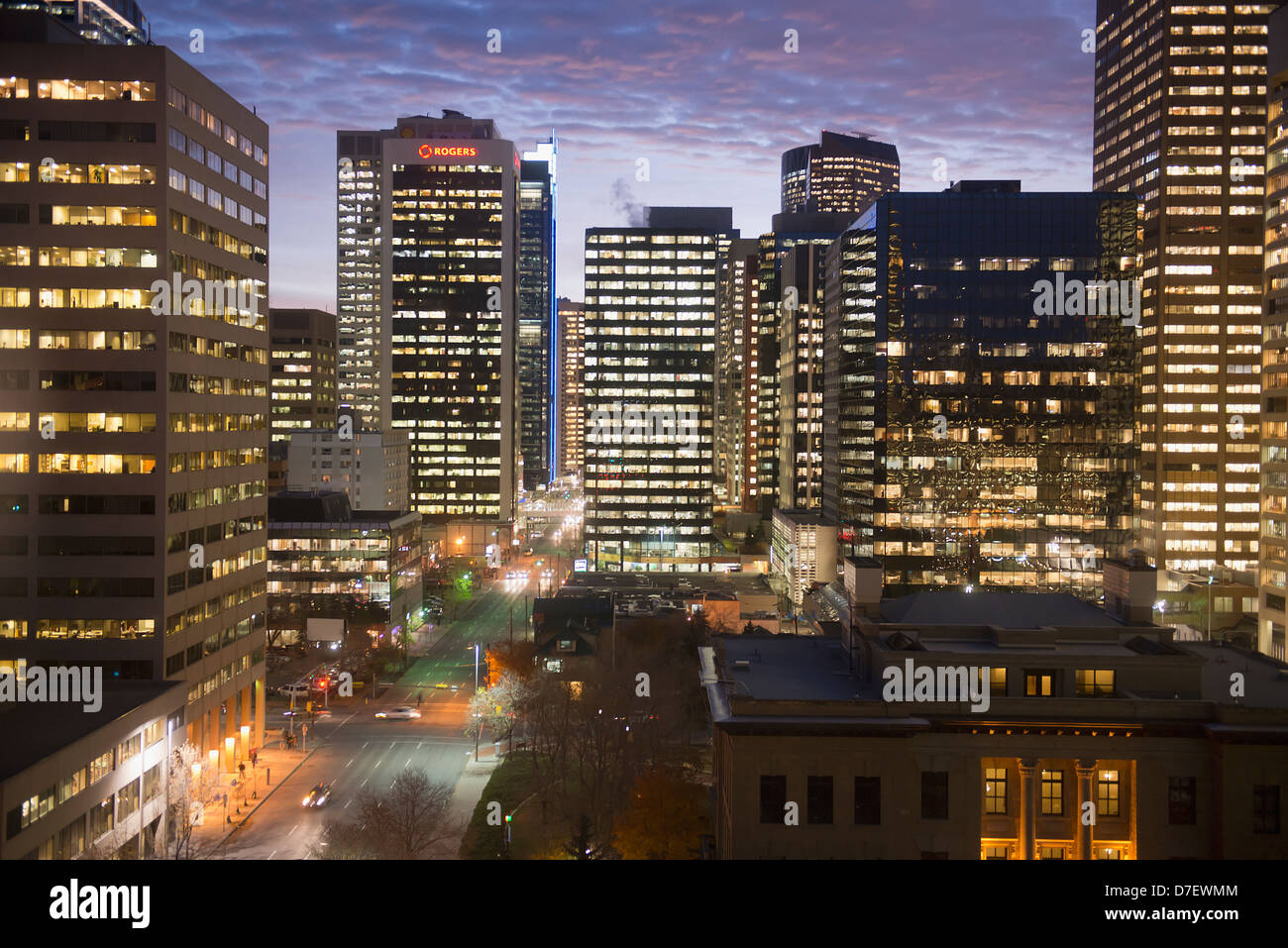 Calgary downtown night sky hi-res stock photography and images - Alamy