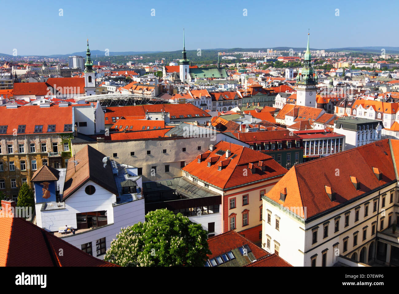 Brno overview from the tower of the SS Paul and Peter Cathedral in ...