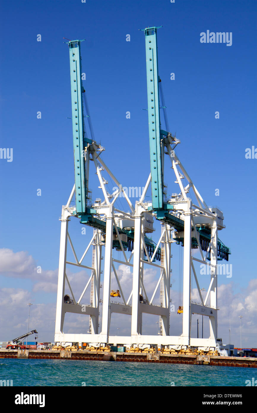 Miami Florida,Biscayne Bay,Port of Miami,cargo,lift,cranes,FL130103061 ...