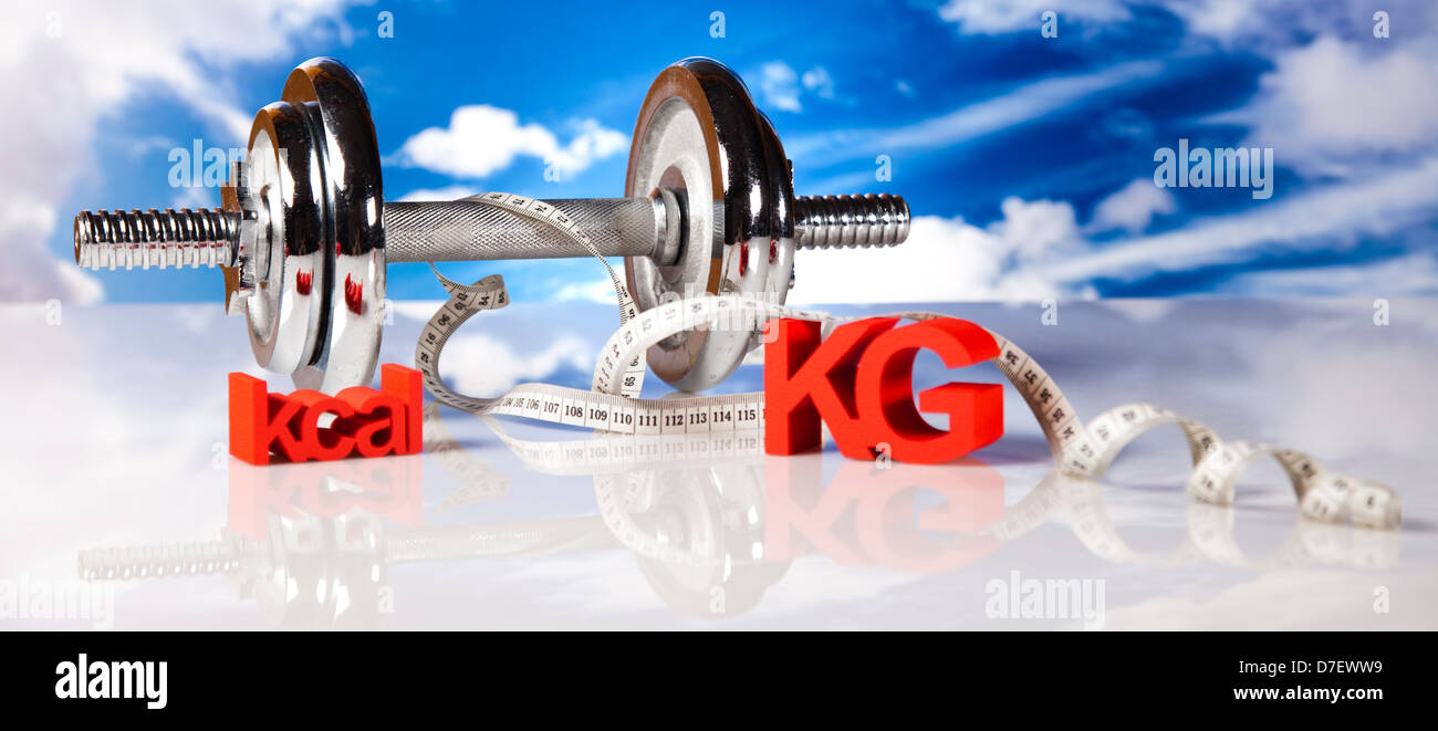 Fitness time, dumbbell Stock Photo - Alamy