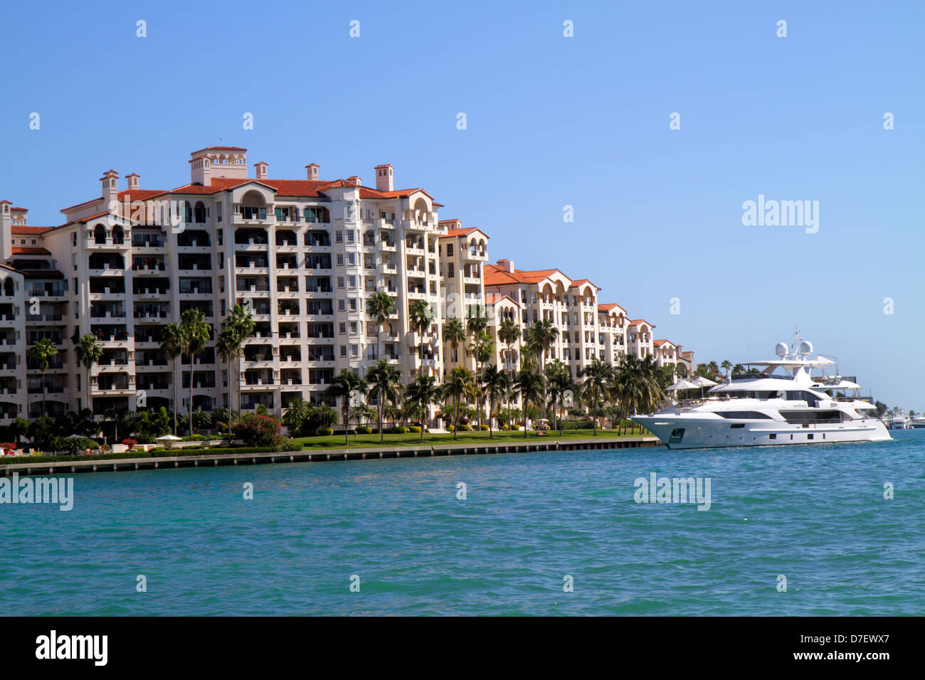 Miami Florida,Biscayne Bay water,Fisher Island,condominium condominiums ...