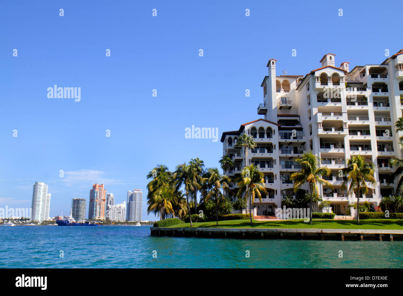 Miami Florida,Biscayne Bay water,Fisher Island,condominium condominiums ...