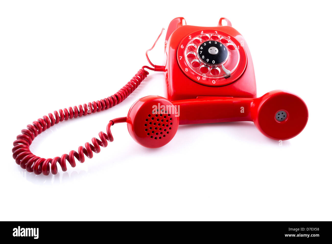 Vintage Red Telephone Stock Photo - Alamy