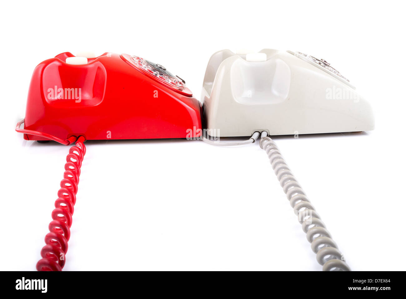 Classic 1970 - 1980 retro dial style telephones Stock Photo - Alamy