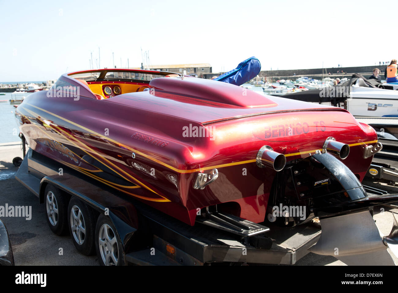 Power speed boat Lyme Regis Dorset England UK Stock Photo - Alamy