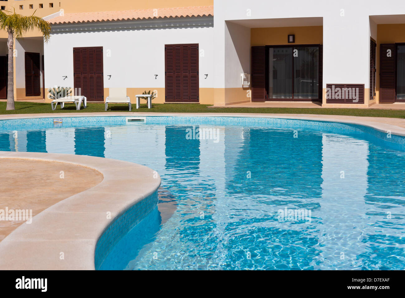 Apartment house with swimming pool. Horizontal shot Stock Photo - Alamy
