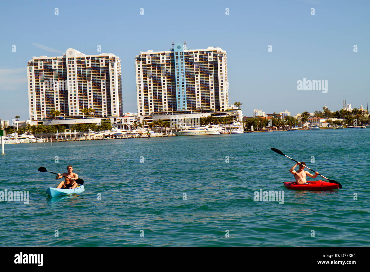 Miami Beach Florida,Biscayne Bay water,high rise skyscraper skyscrapers ...