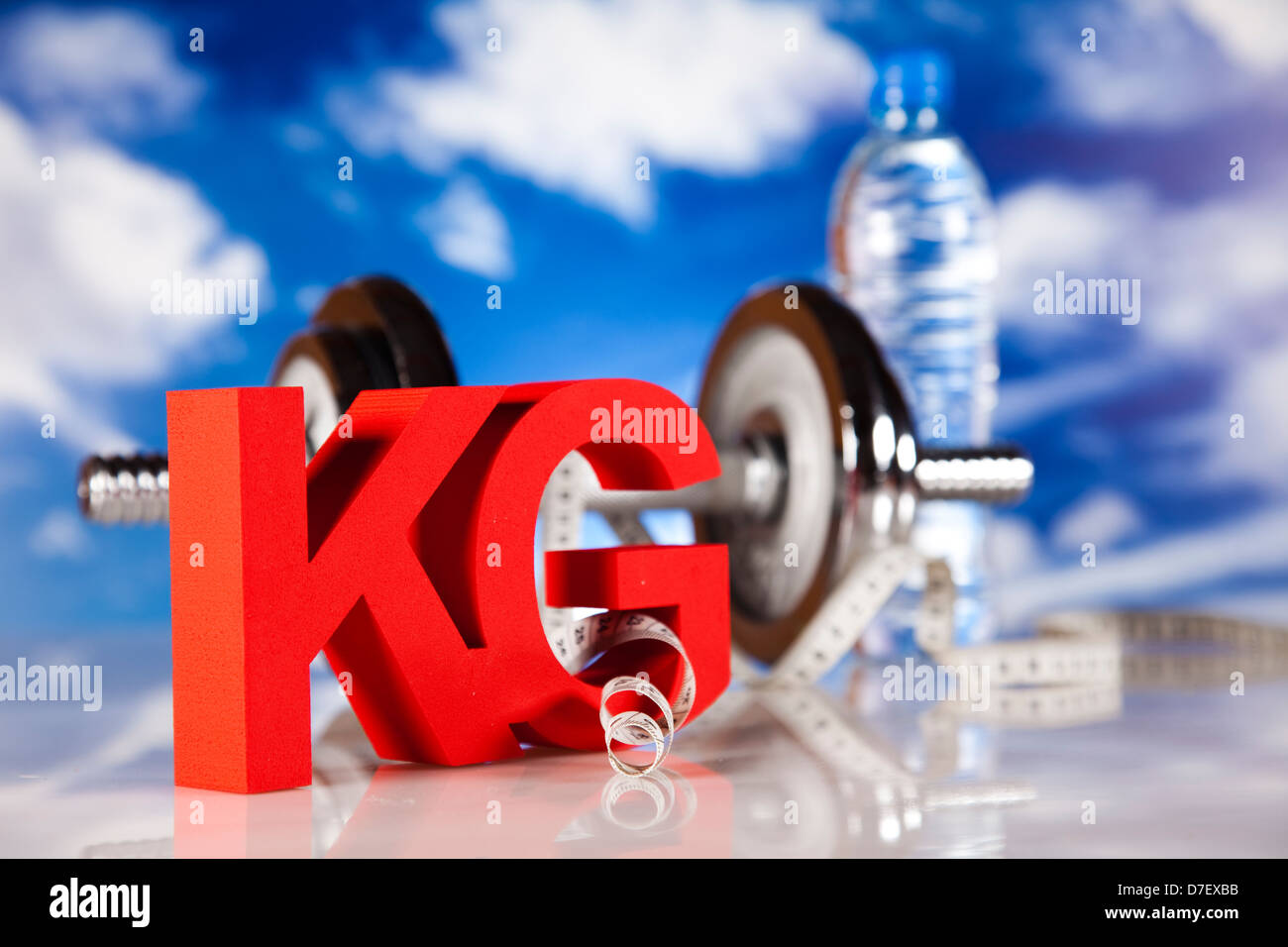 Fitness time, dumbbell Stock Photo - Alamy