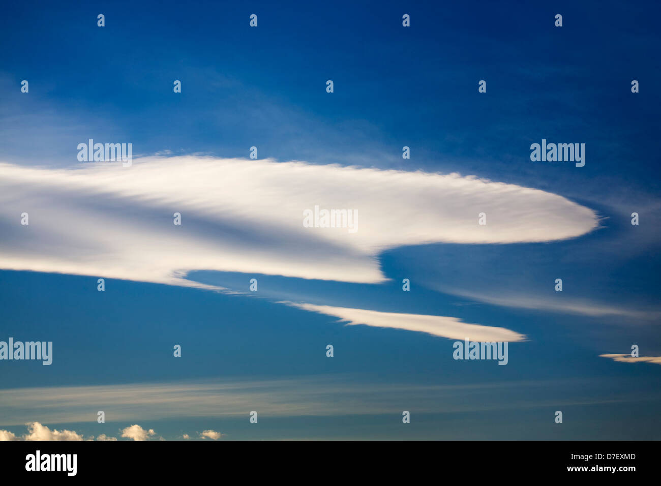 Unusual cloud formation with blue sky;Calgary alberta canada Stock ...