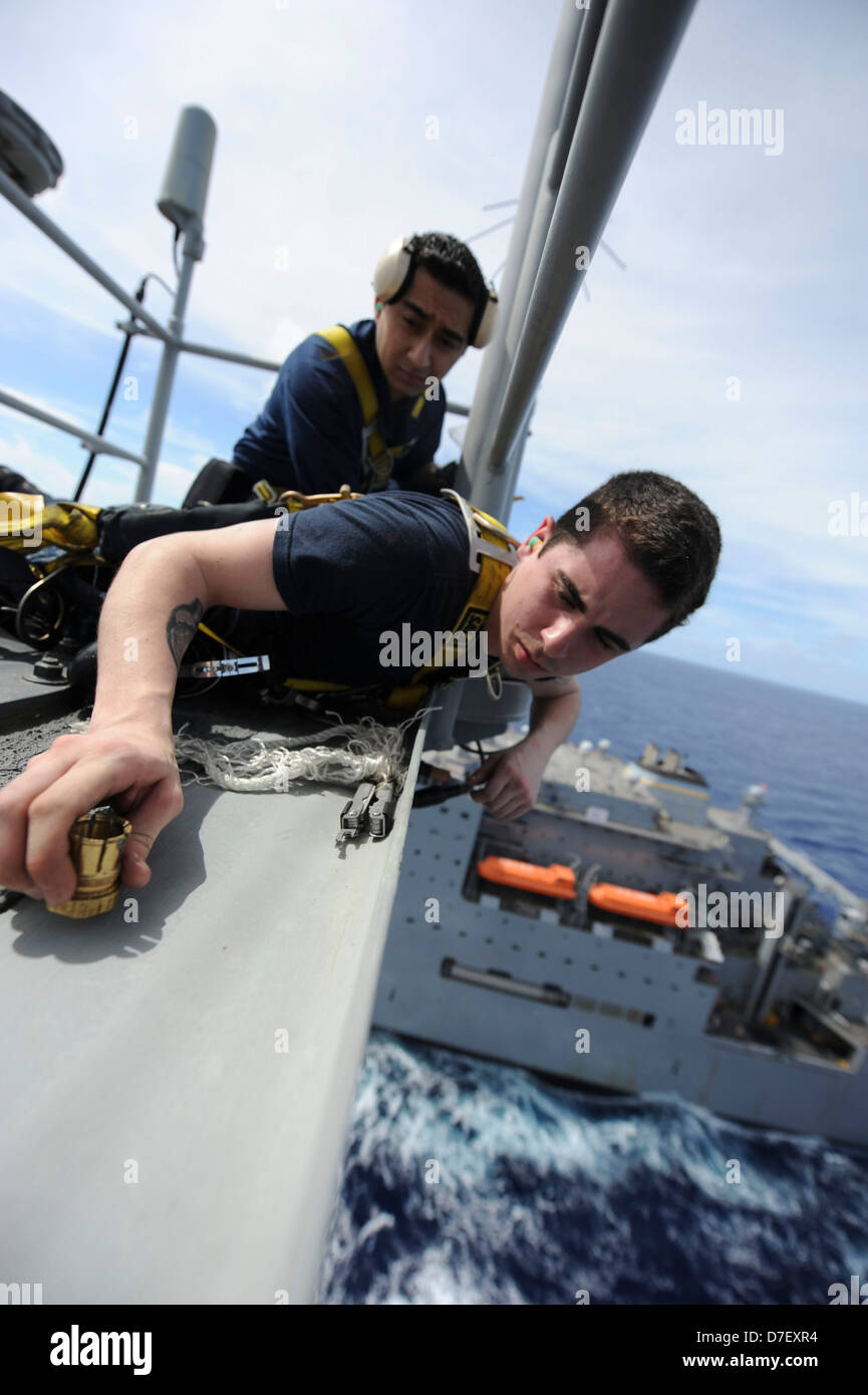 Sailors check radar equipment Stock Photo - Alamy