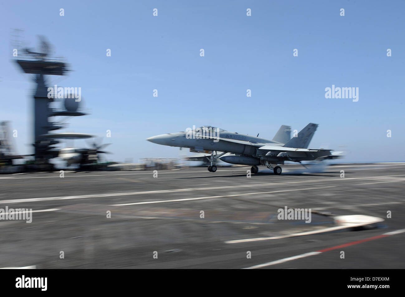 A Hornet lands aboard USS Dwight D. Eisenhower Stock Photo - Alamy