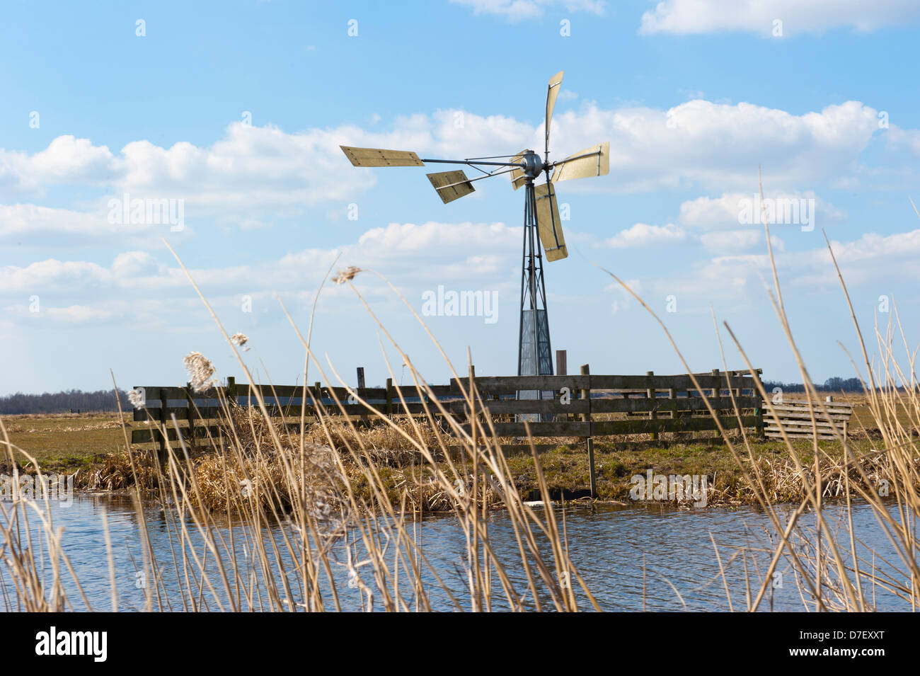 Ancient windmill in the Dutch fields and meadows Stock Photo - Alamy