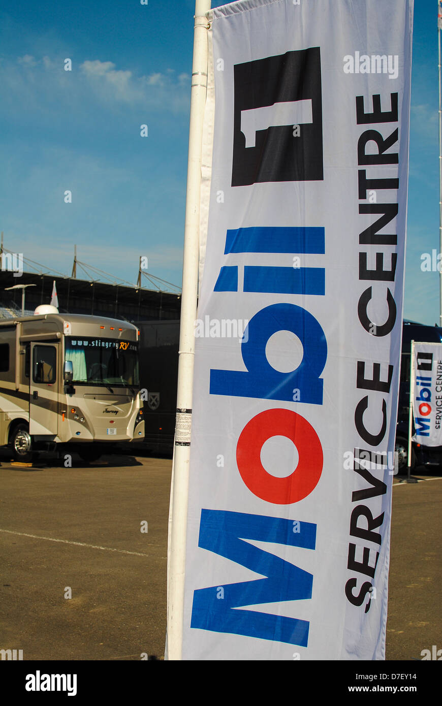 Mobil 1 oil sign banner Stock Photo - Alamy