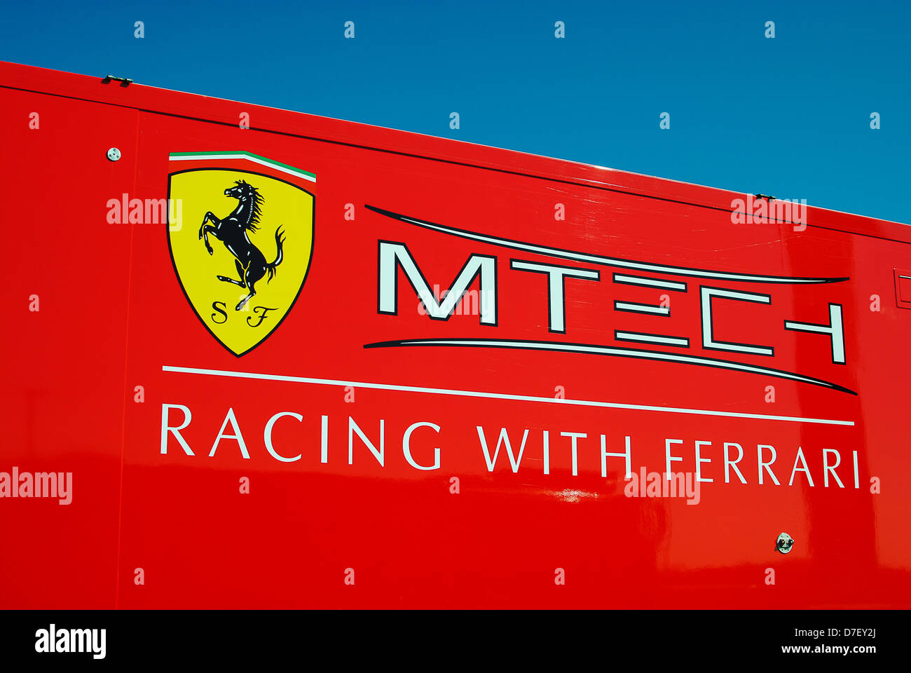 Ferrari racing red truck Stock Photo - Alamy