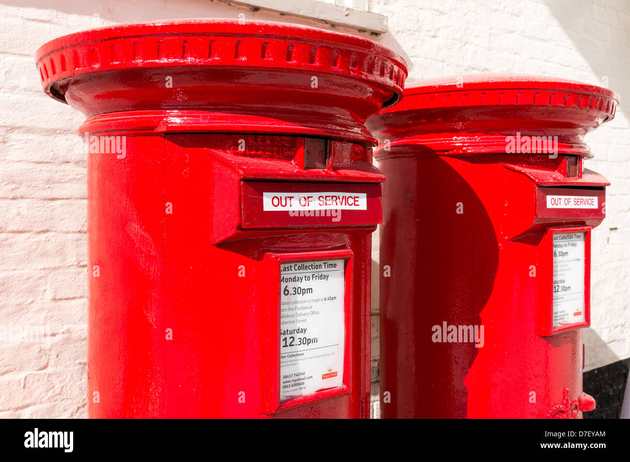 Red UK Royal Mail post boxes out of service Stock Photo - Alamy