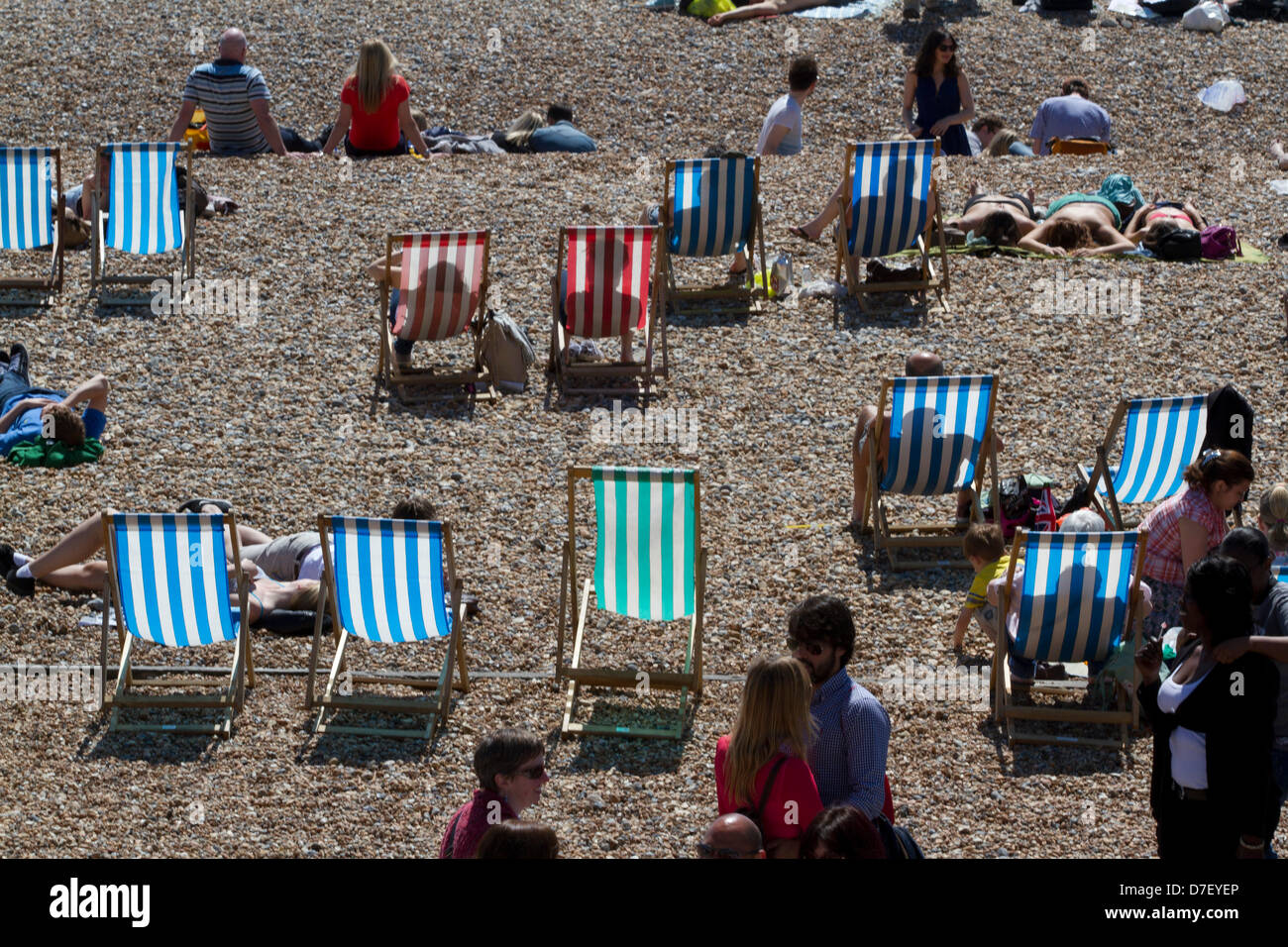 6th May 2013. Brighton UK. Beaches becomes overcrowded as large crowds ...