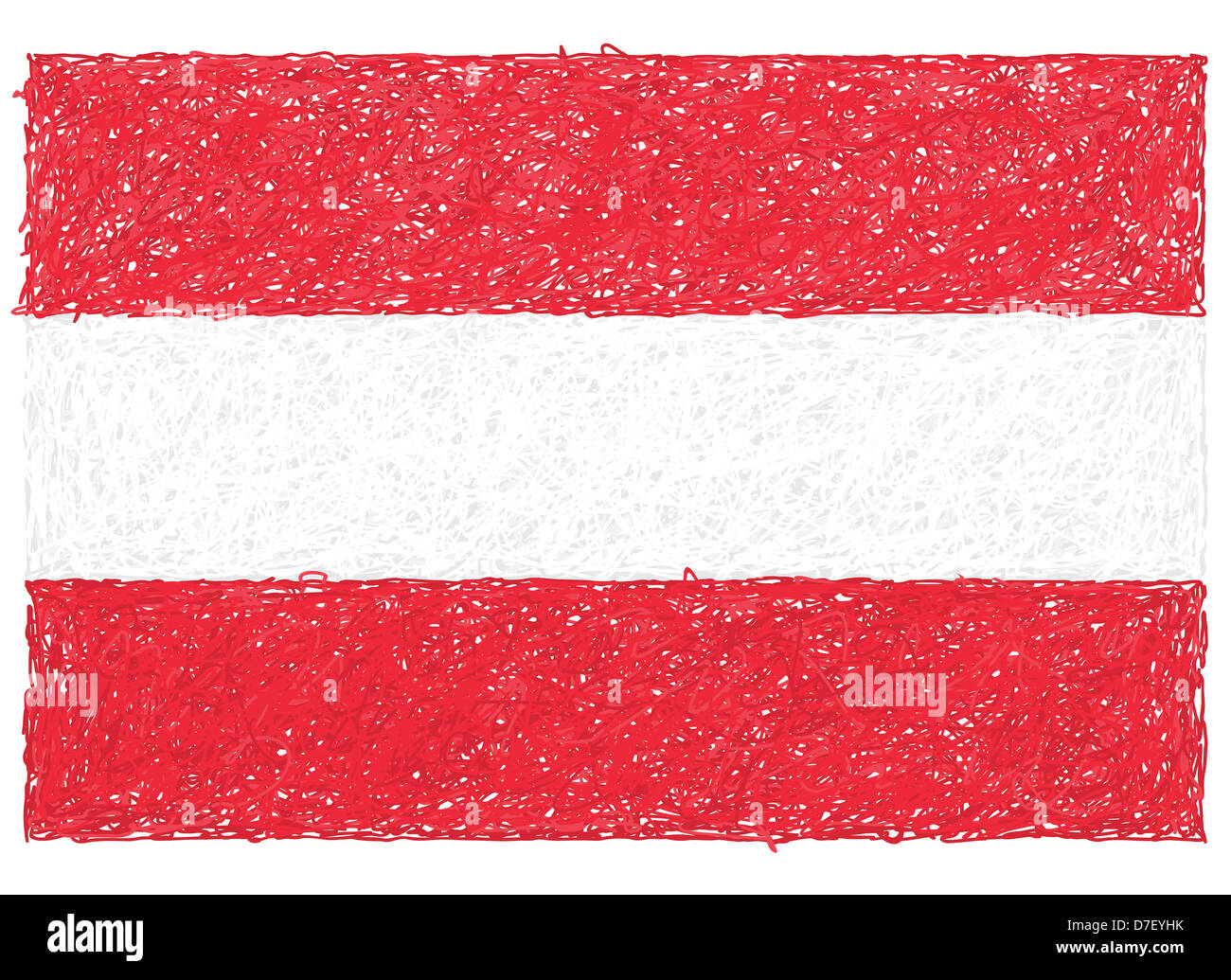 hand drawn illustration of flag of Austria Stock Photo - Alamy
